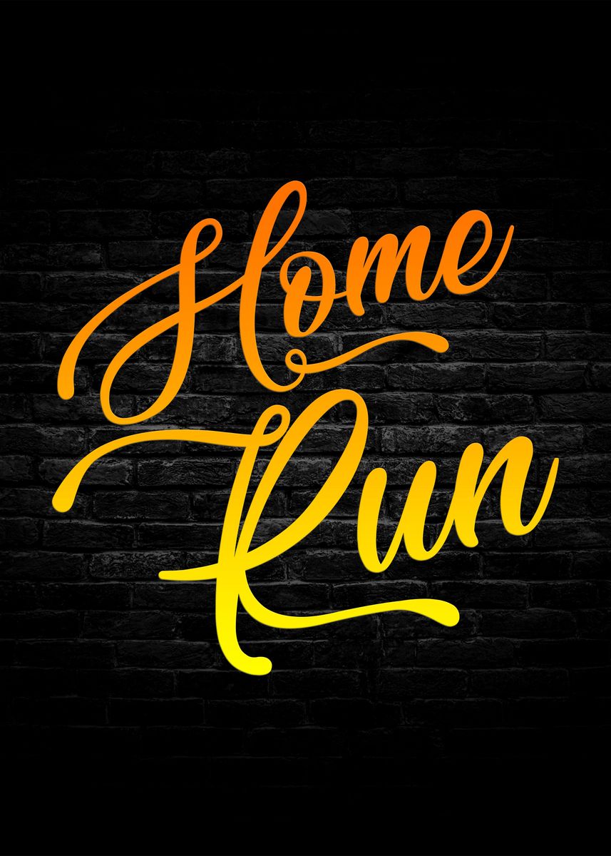 'Home Run' Poster, picture, metal print, paint by Graphix | Displate