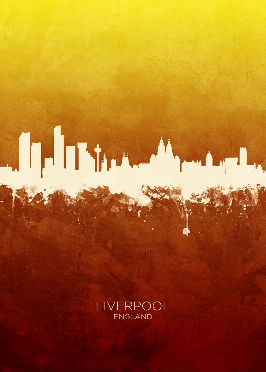 'Liverpool England Skyline' Poster by Michael Tompsett | Displate