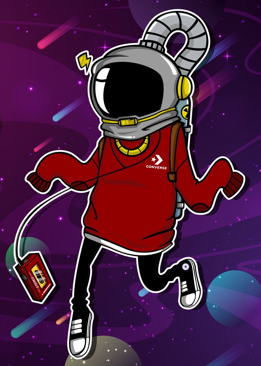 'Lonely Man With Walkman' Poster, picture, metal print, paint by KADS ...