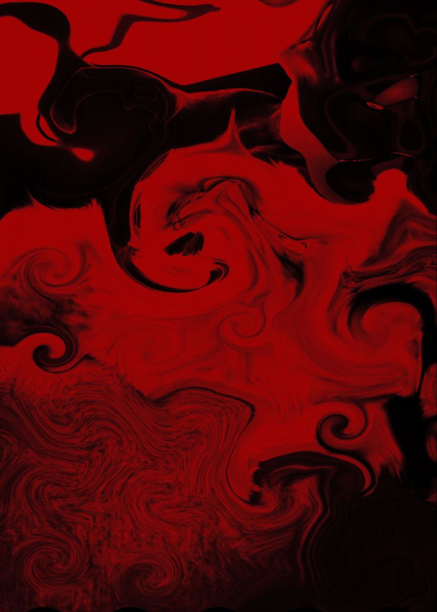 'Melting Red' Poster, picture, metal print, paint by Miskarcosa | Displate