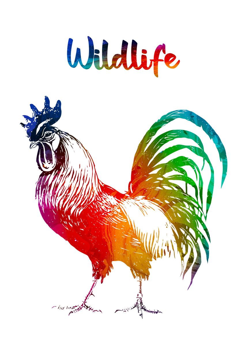 'Rooster' Poster by Printed Artings | Displate