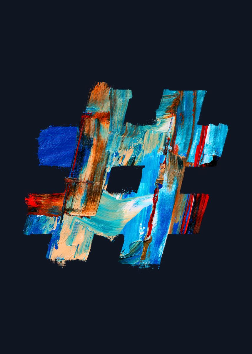 'Hashtag' Poster, picture, metal print, paint by Peter Green | Displate