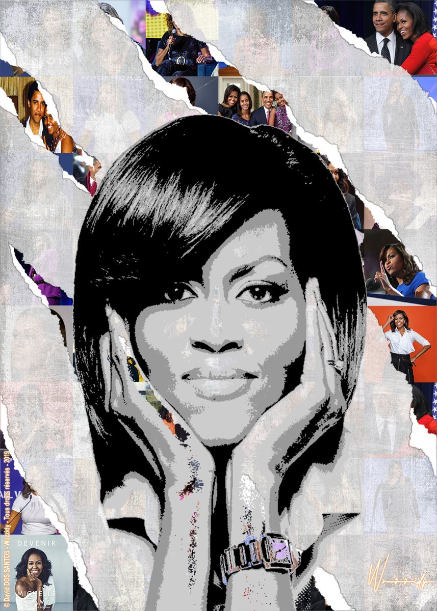 'Michelle Obama' Poster, picture, metal print, paint by Wuzzidy | Displate