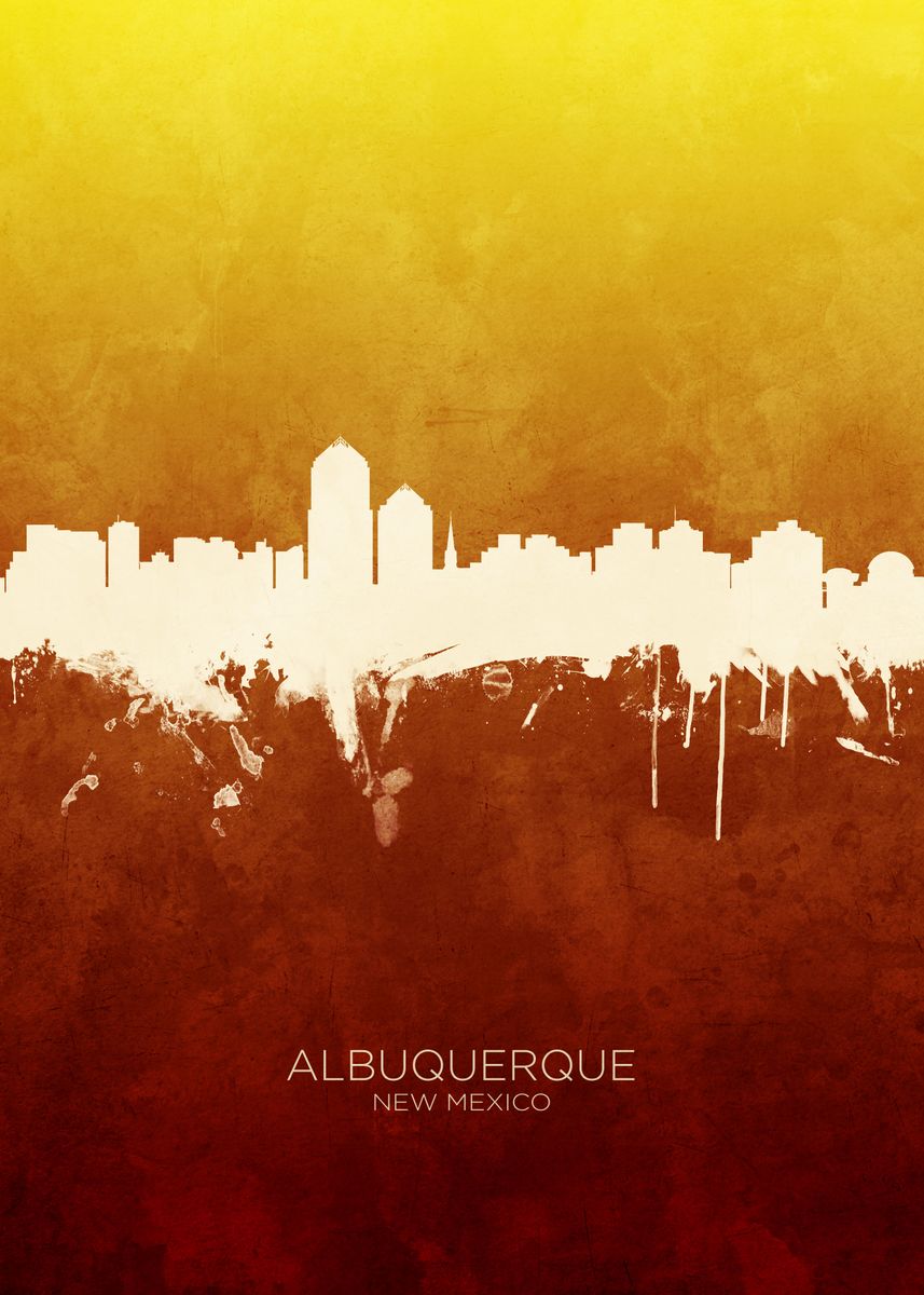 'Albuquerque Skyline' Poster, picture, metal print, paint by Michael ...