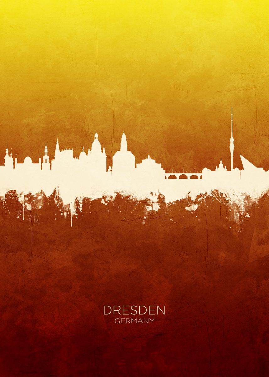 'Dresden Germany Skyline' Poster, picture, metal print, paint by ...