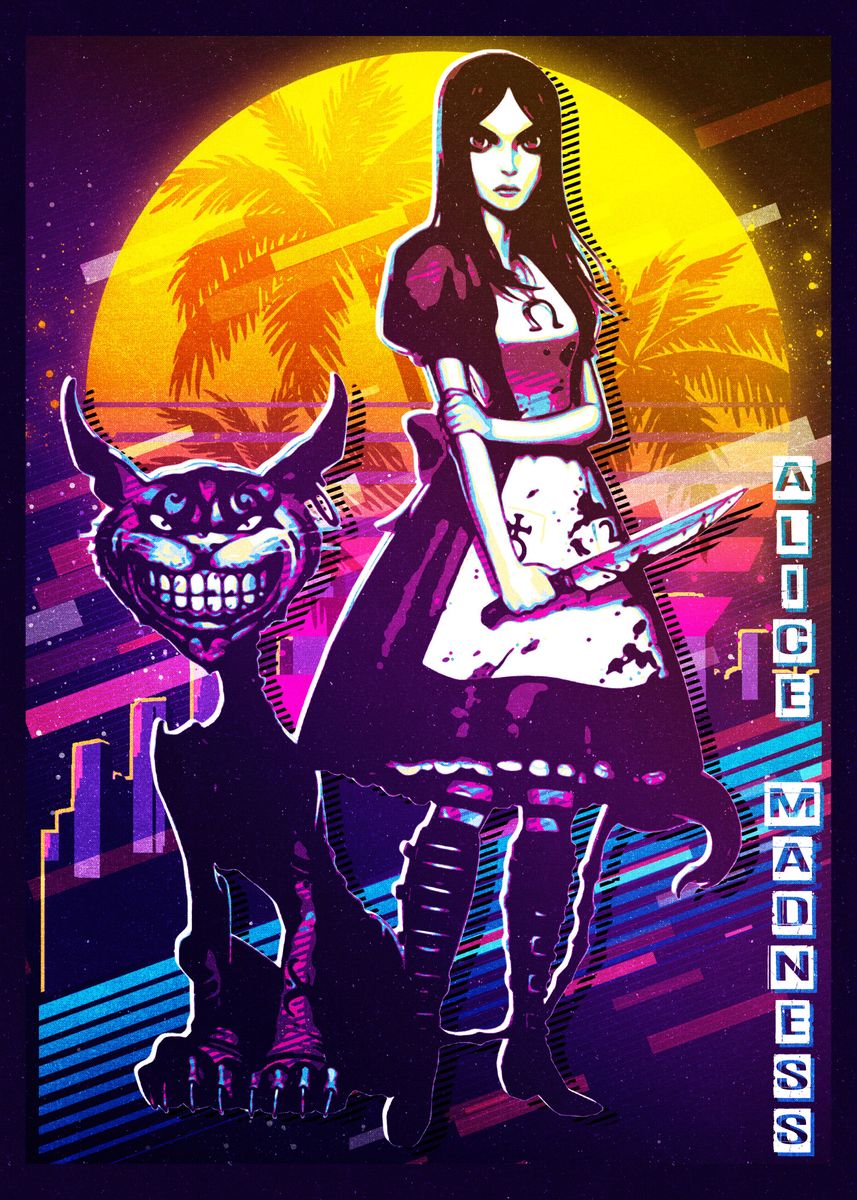 'alice retro' Poster, picture, metal print, paint by fujiwara | Displate