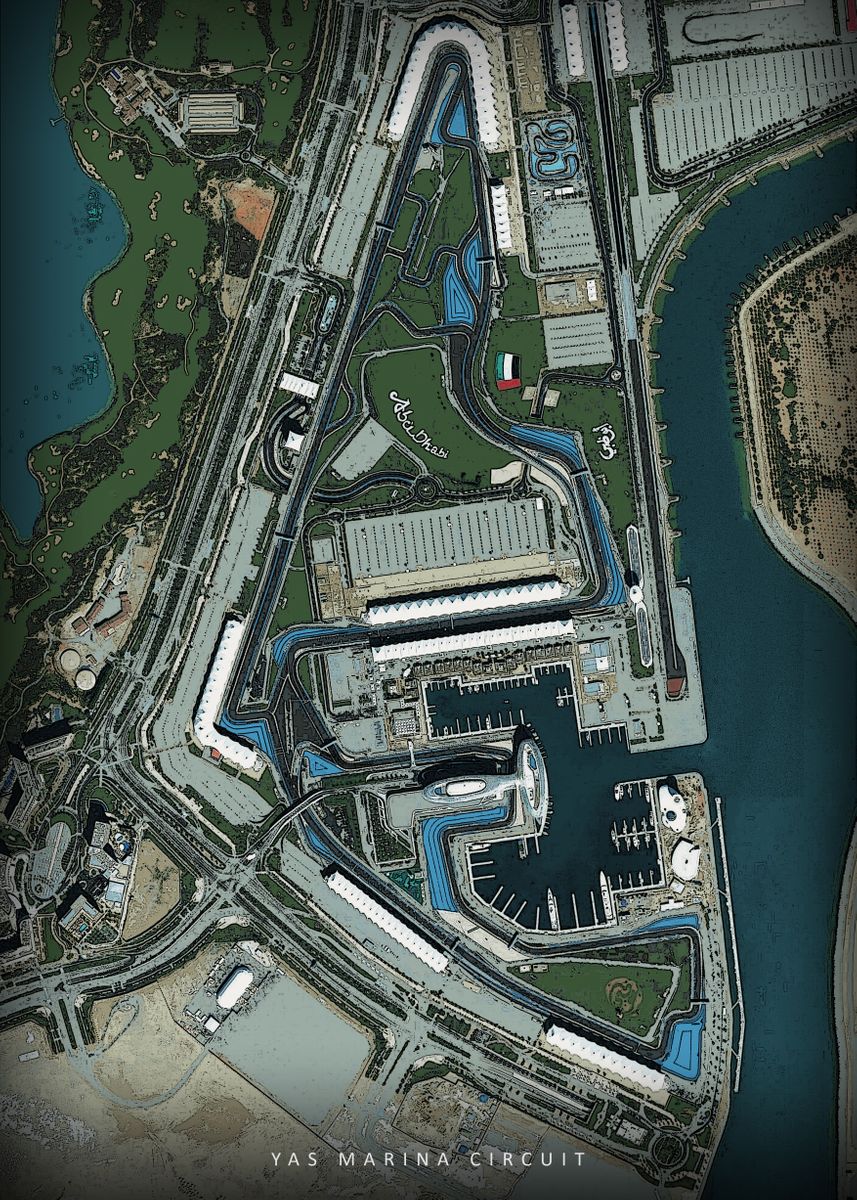'Yas Marina Circuit' Poster by City Map Art Prints | Displate