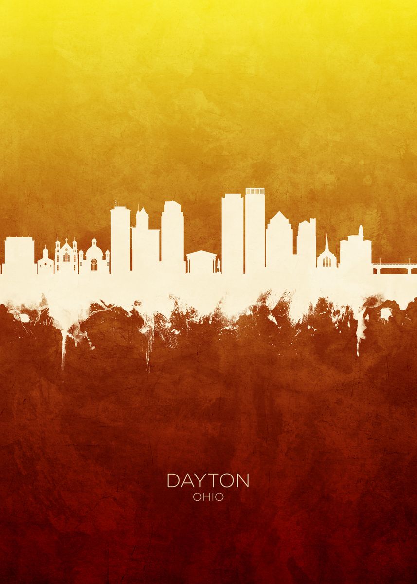 'Dayton Ohio Skyline' Poster, picture, metal print, paint by Michael ...
