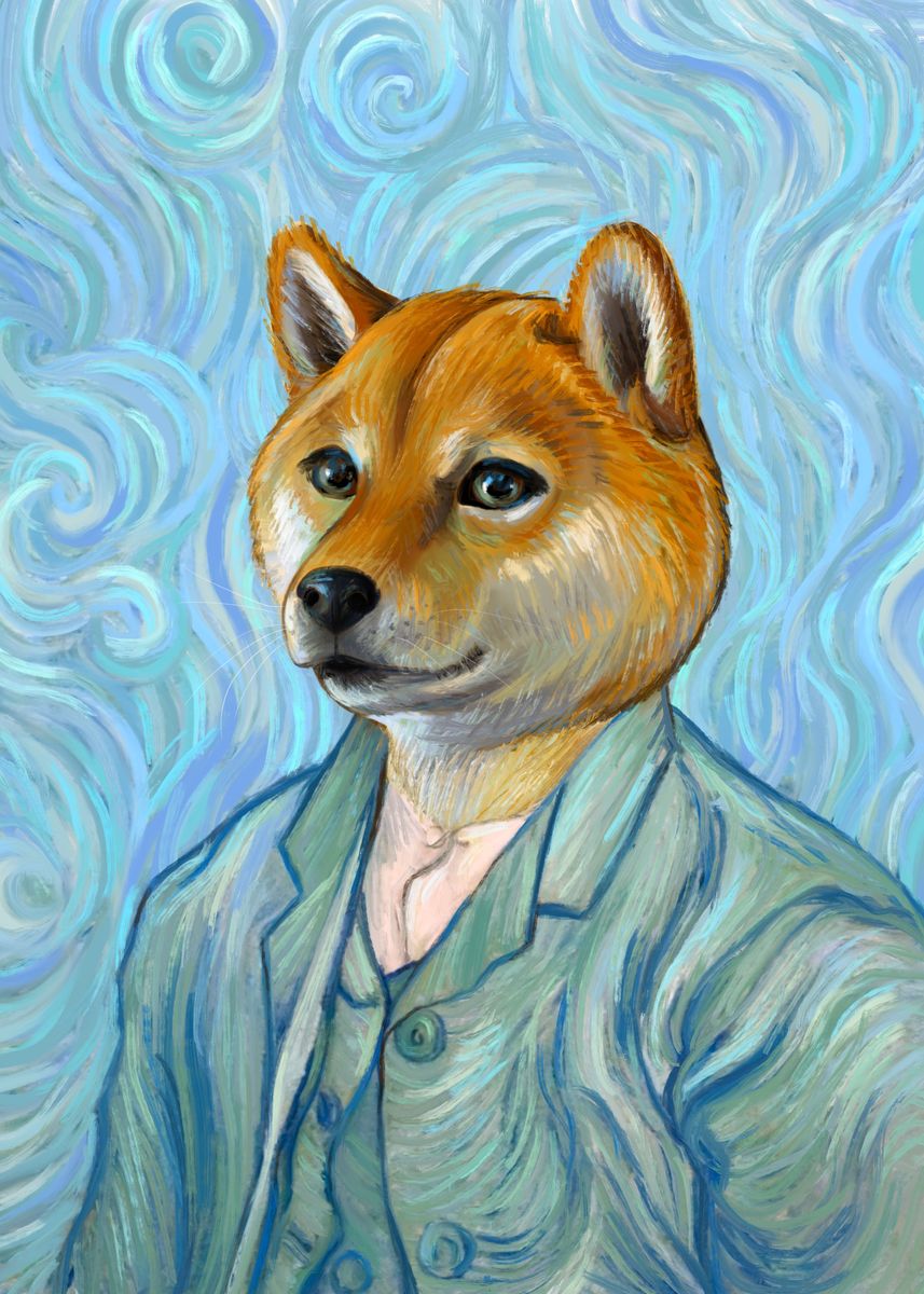 'Van Gogh dog' Poster, picture, metal print, paint by Nataliia ...