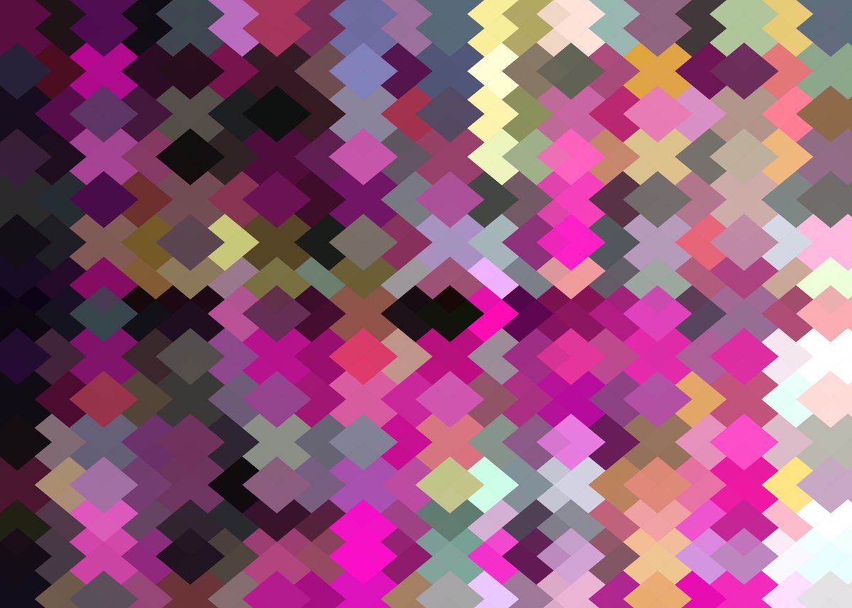 'geometric square pixel art' Poster by timmy LA | Displate