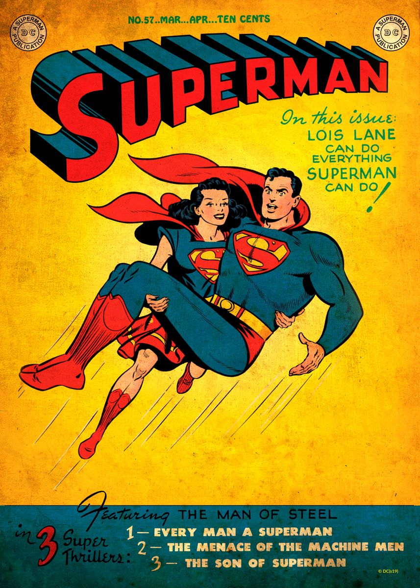 'Superman 57 by Wayne Boring' Poster, picture, metal print, paint by DC ...