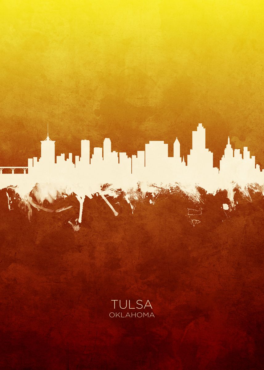 'Tulsa Oklahoma Skyline' Poster, picture, metal print, paint by Michael ...