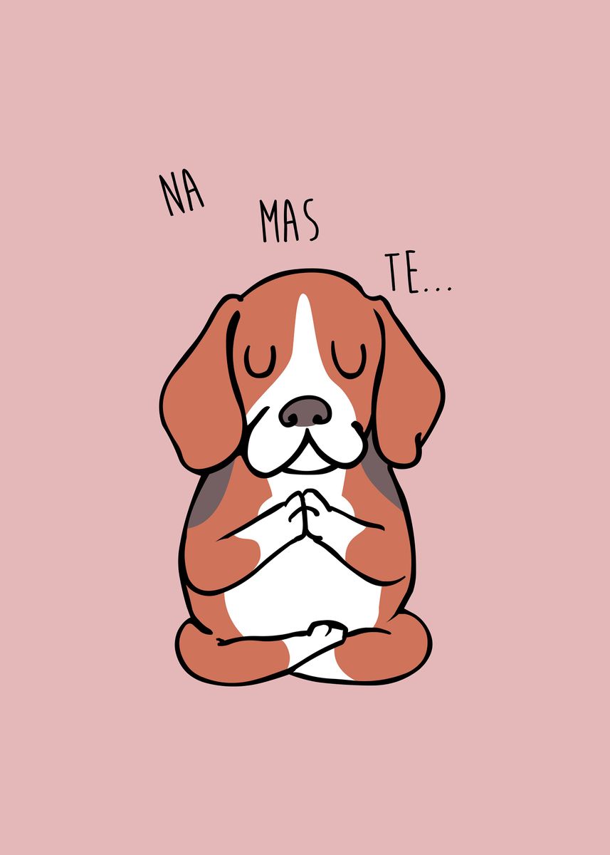 ' NAMASTE Beagle' Poster by Chalermphol Harnchakkham | Displate