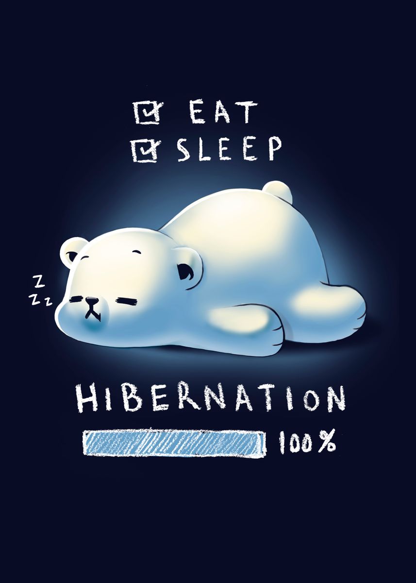 'Cute Bear Hibernation' Poster, picture, metal print, paint by Blanca ...