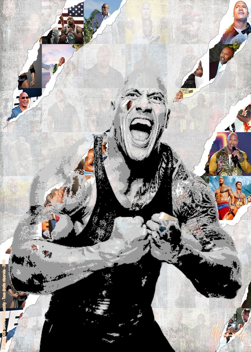 'Dwayne Johnson' Poster, picture, metal print, paint by Wuzzidy | Displate