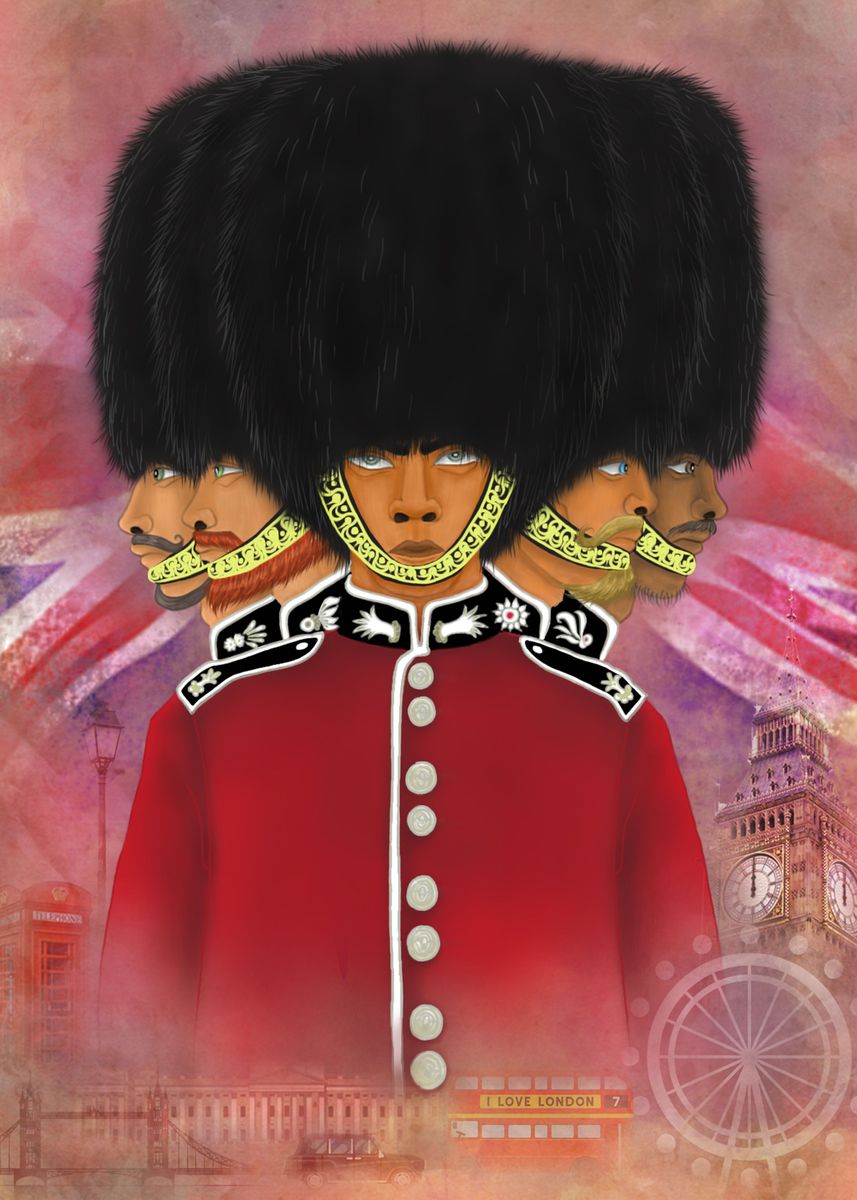 'UK Royal Guards' Poster, picture, metal print, paint by Quang Minh ...