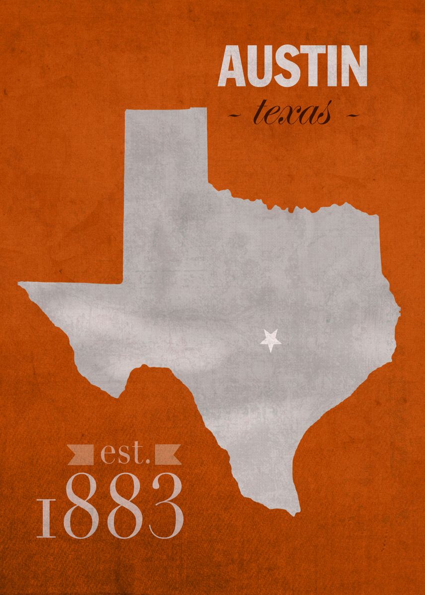 'University of Texas' Poster, picture, metal print, paint by Design ...