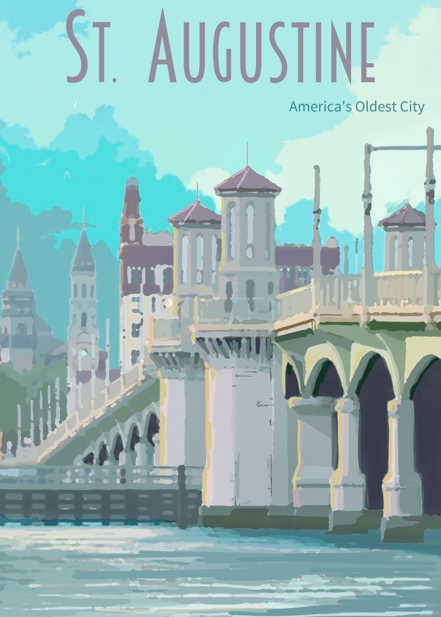 'Saint Augustine Travel' Poster, picture, metal print, paint by Lynx ...