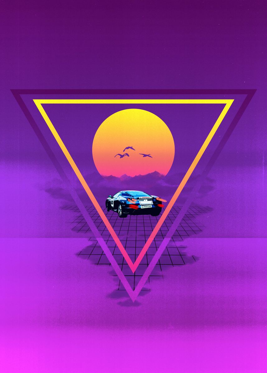 'Outrun' Poster, picture, metal print, paint by Tonino K | Displate