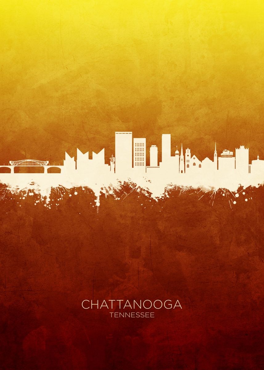 'Chattanooga Skyline' Poster by Michael Tompsett | Displate
