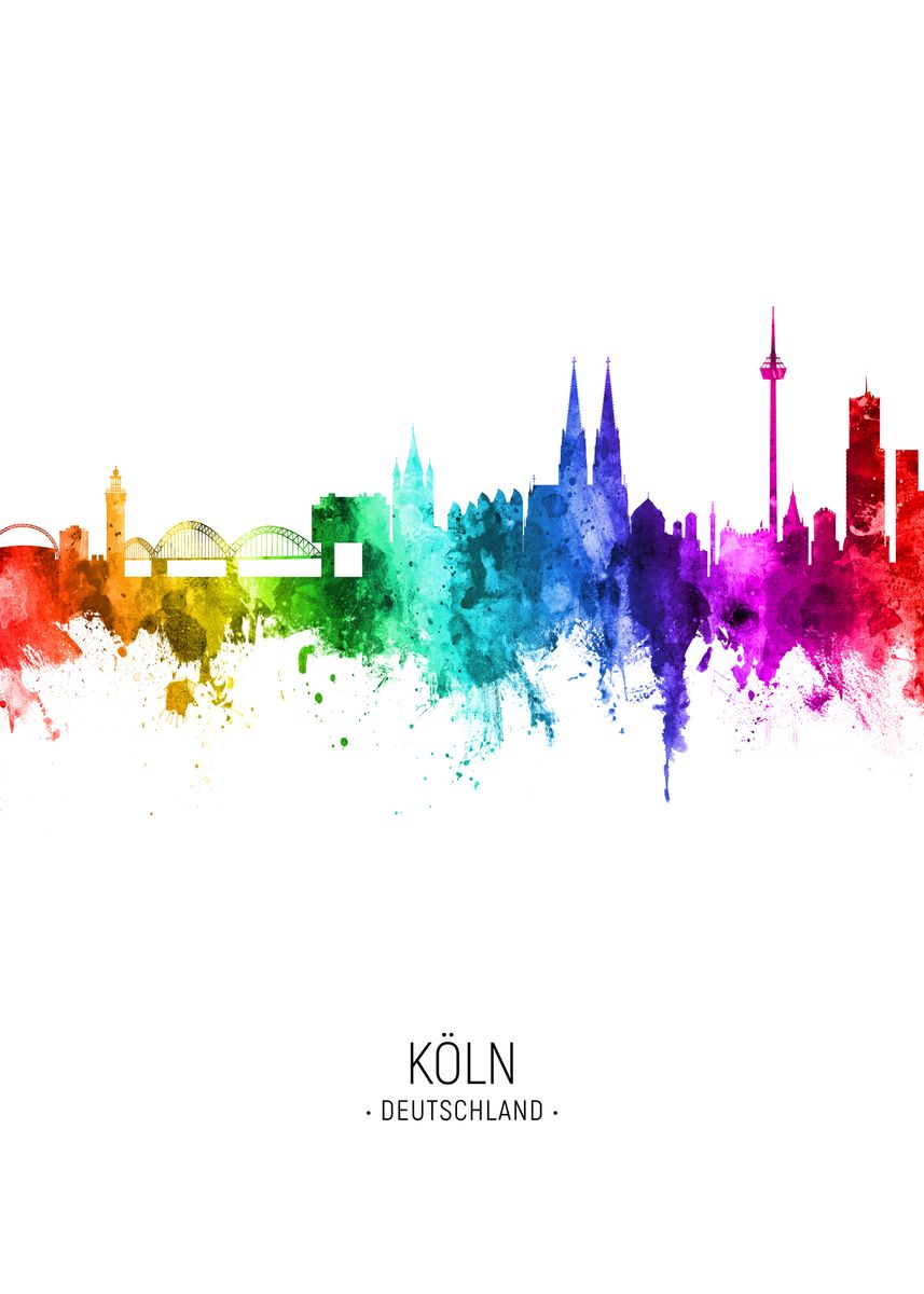 'Cologne Germany Skyline' Poster by Michael Tompsett | Displate