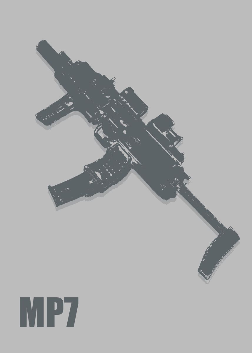 'MP7' Poster, picture, metal print, paint by Fidovka | Displate