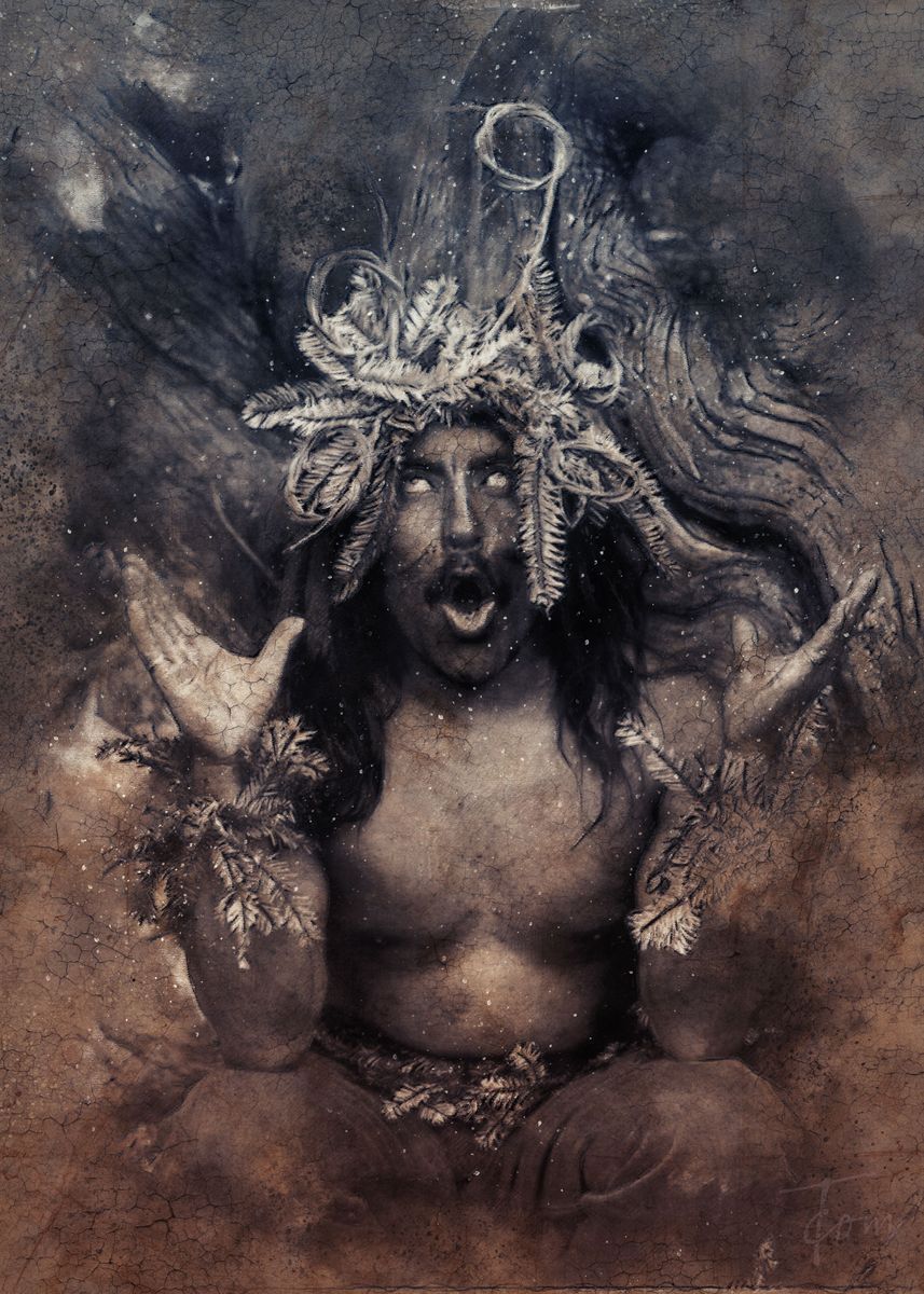 'Hamatsa shaman' Poster, picture, metal print, paint by Petra ...