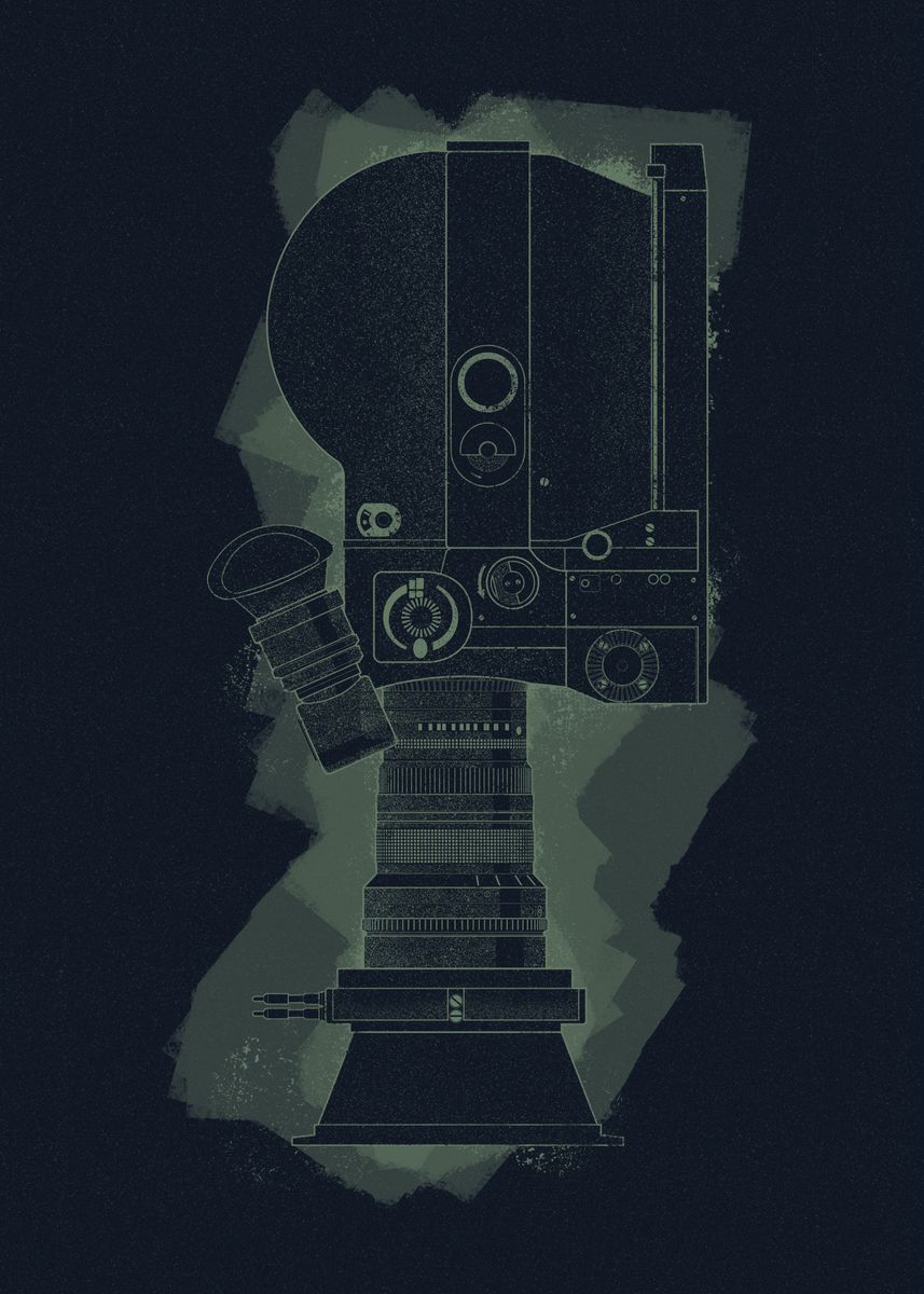 '90s movie camera' Poster, picture, metal print, paint by Peter Green ...