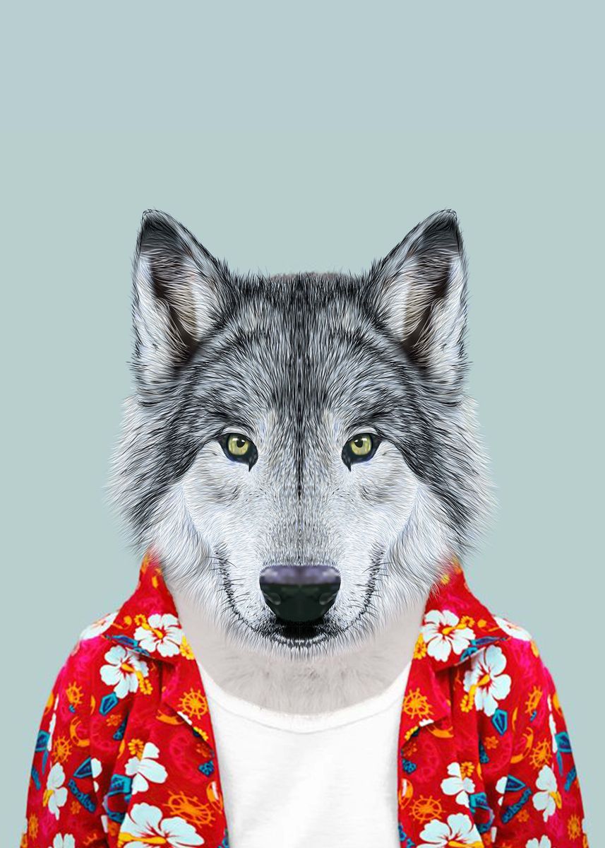 'wolf portrait ' Poster, picture, metal print, paint by uwears | Displate