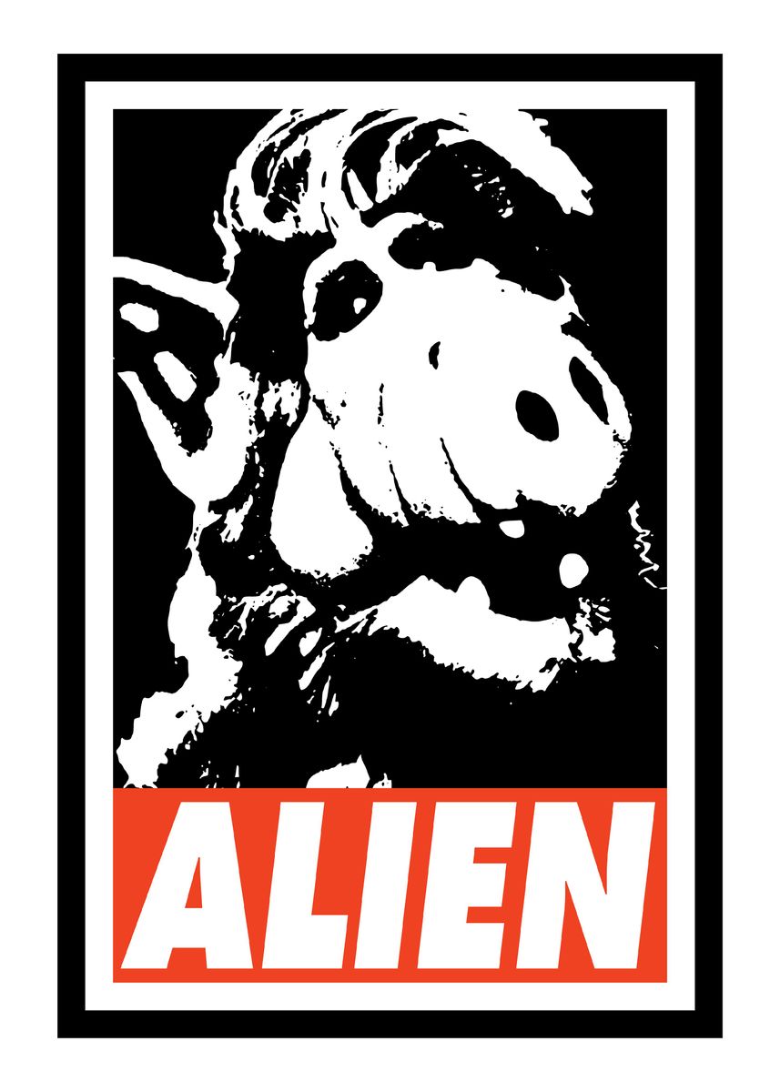 'Alien Alf' Poster, picture, metal print, paint by Filip Hellman | Displate