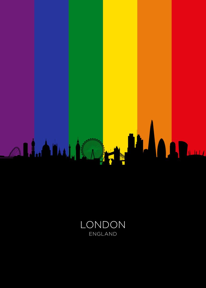 'London England Skyline' Poster by Michael Tompsett | Displate