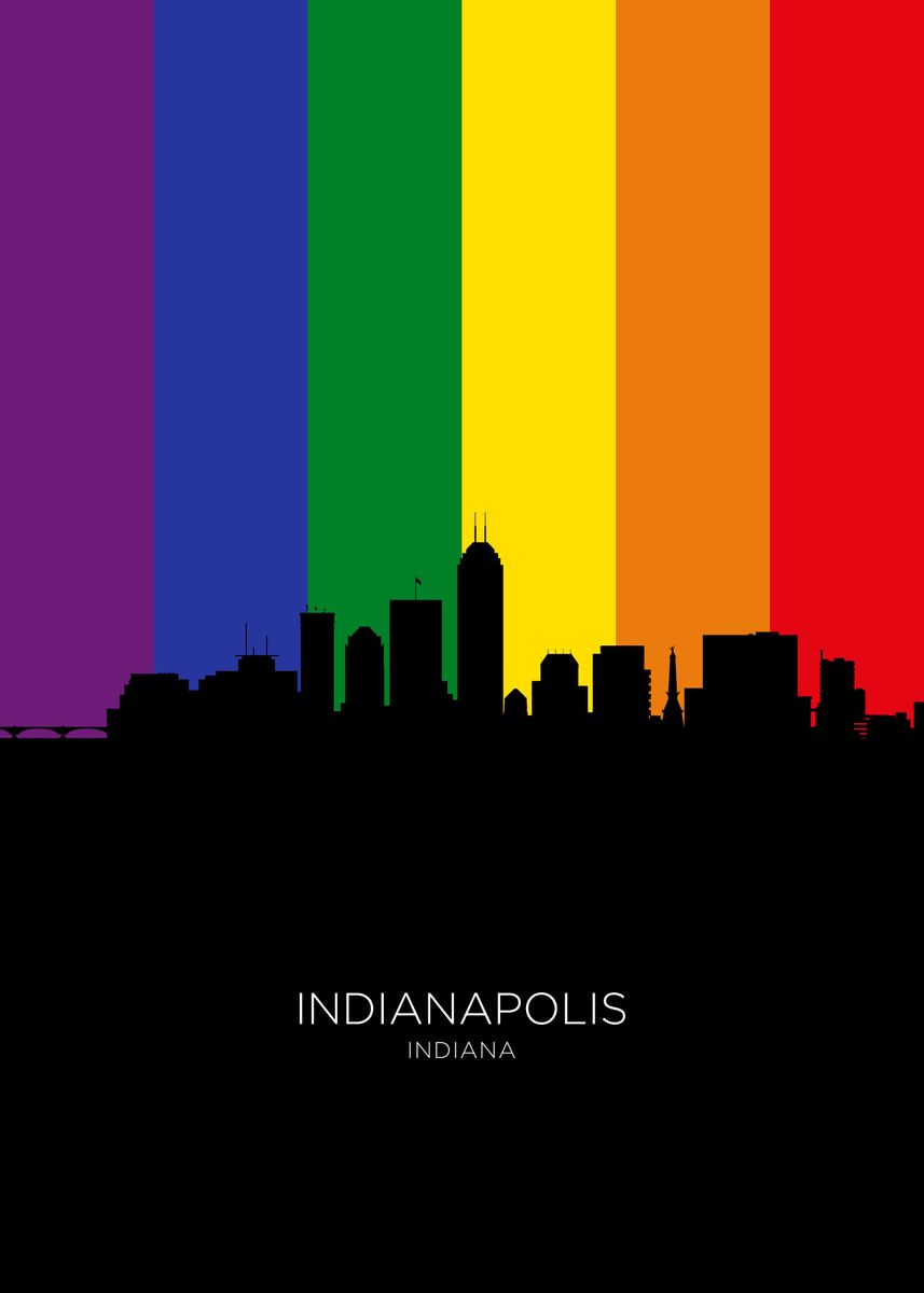 'Indianapolis Skyline' Poster by Michael Tompsett | Displate
