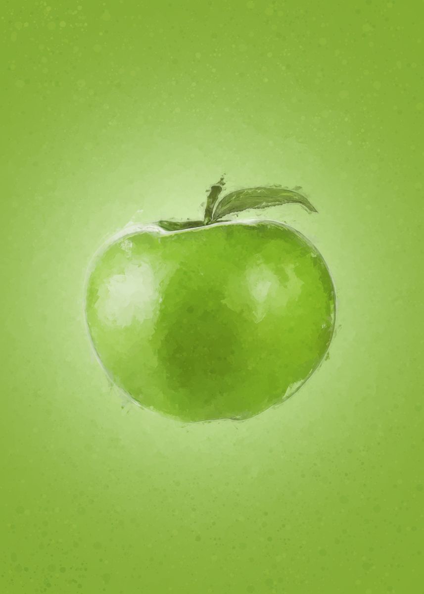 'Green Apple' Poster by Kitty Kit | Displate