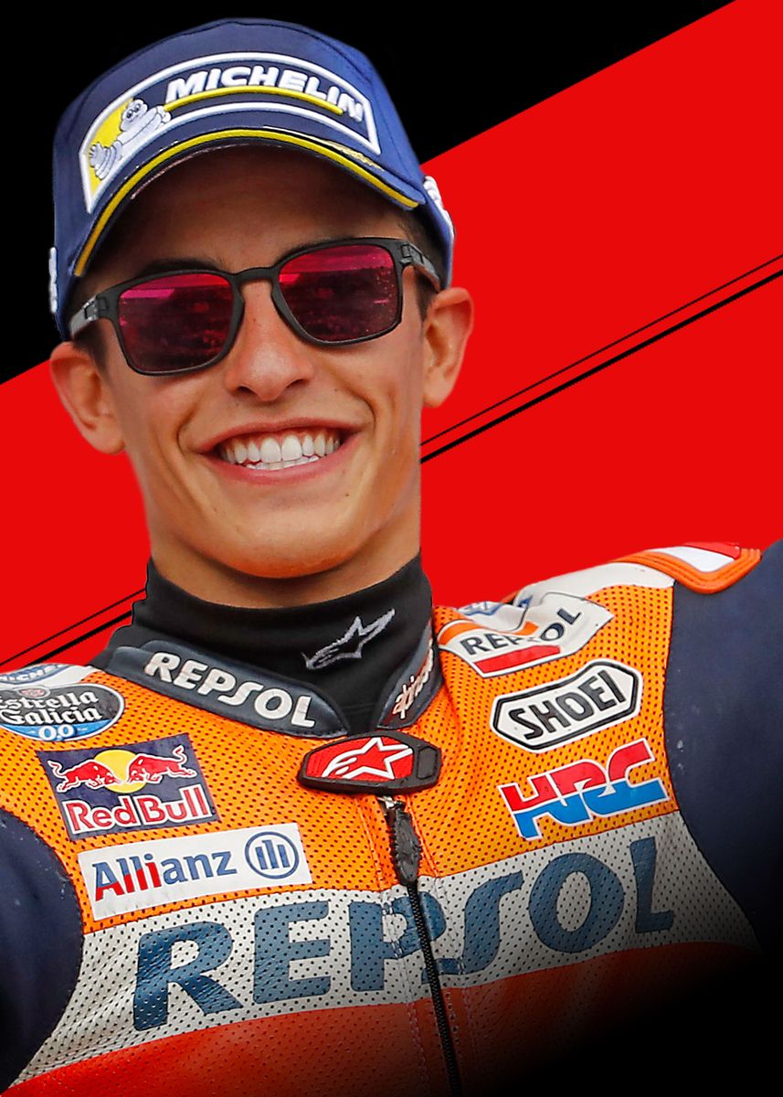 'Marc Marquez Portrait' Poster, picture, metal print, paint by Chris ...