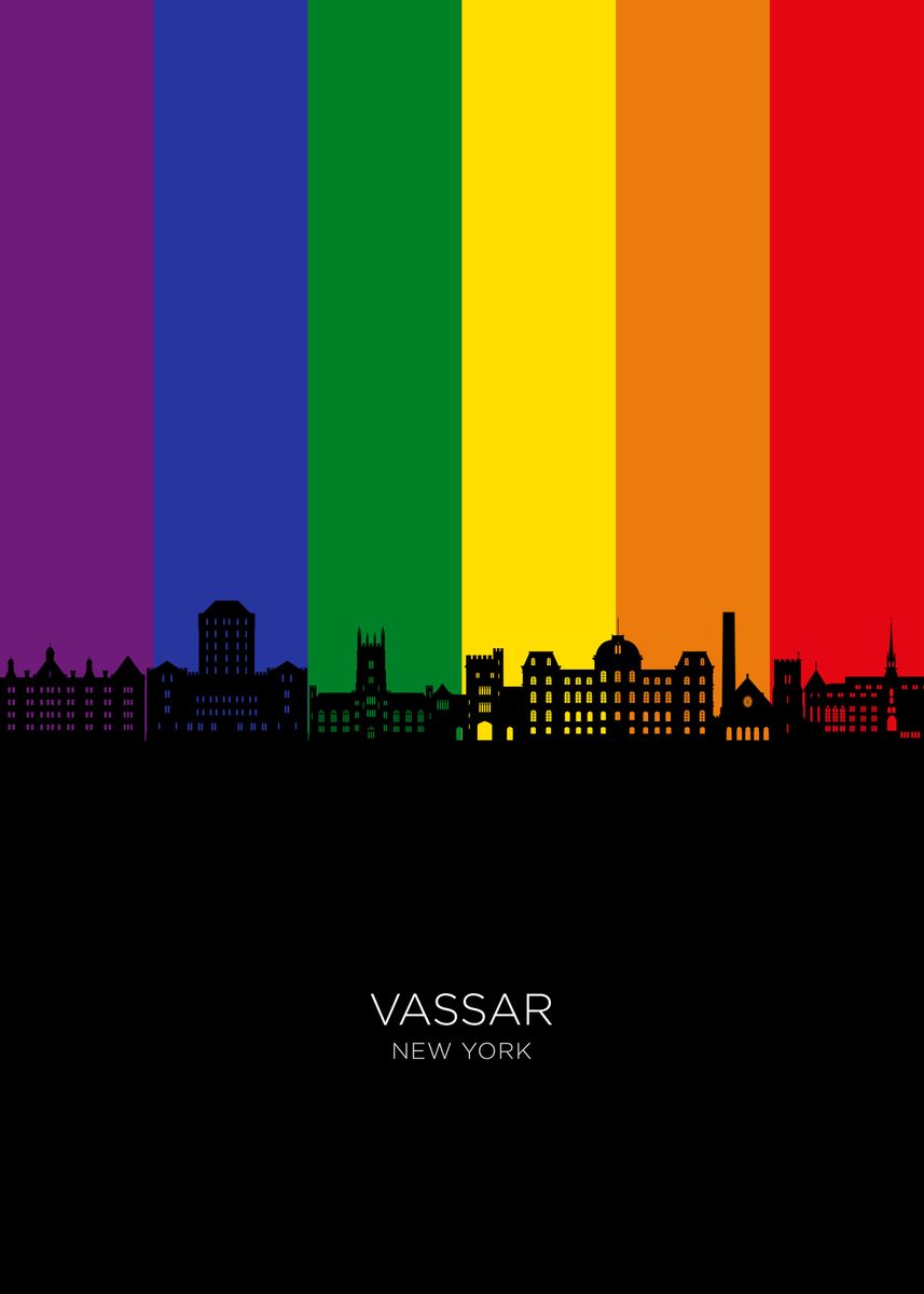 'Vassar New York Skyline' Poster by Michael Tompsett | Displate