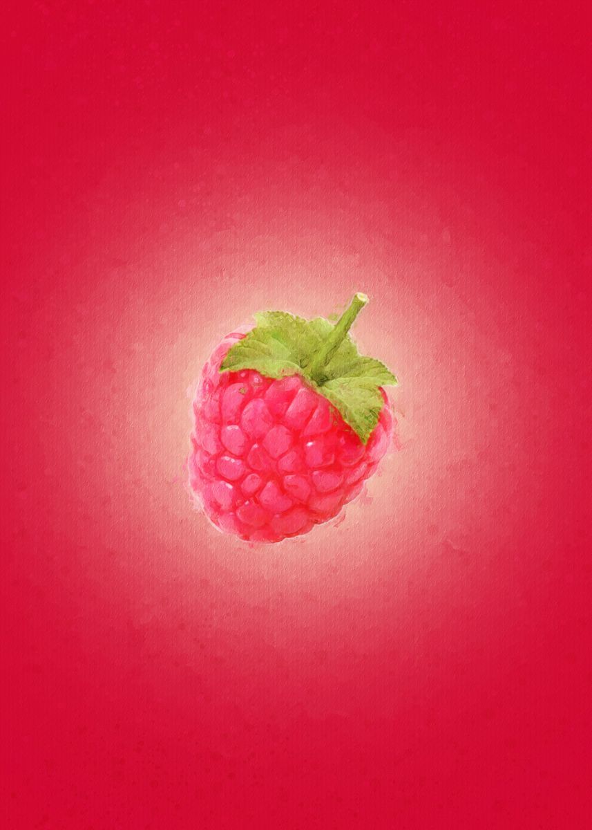 'Raspberry' Poster, picture, metal print, paint by Kitty Kit | Displate