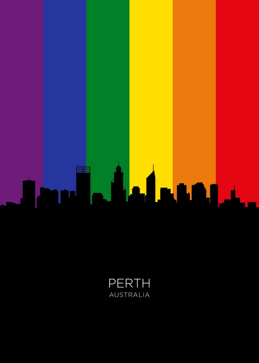 'Perth Australia Skyline' Poster, picture, metal print, paint by ...