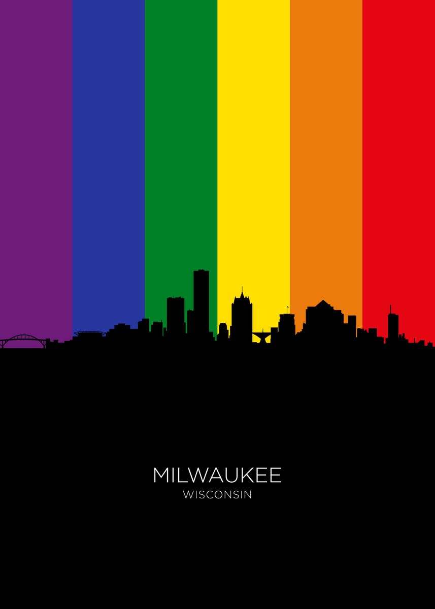 'Milwaukee Skyline' Poster, picture, metal print, paint by Michael ...