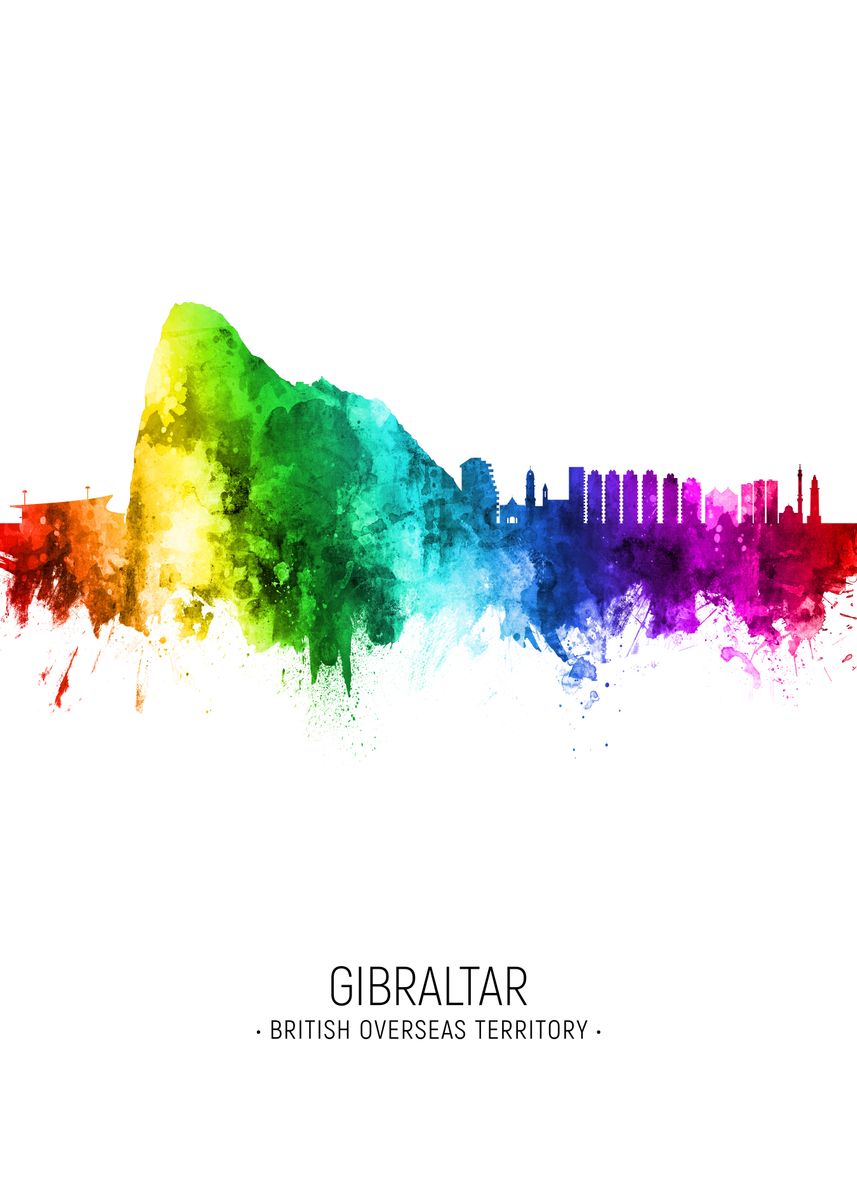 'Gibraltar Skyline' Poster by Michael Tompsett | Displate