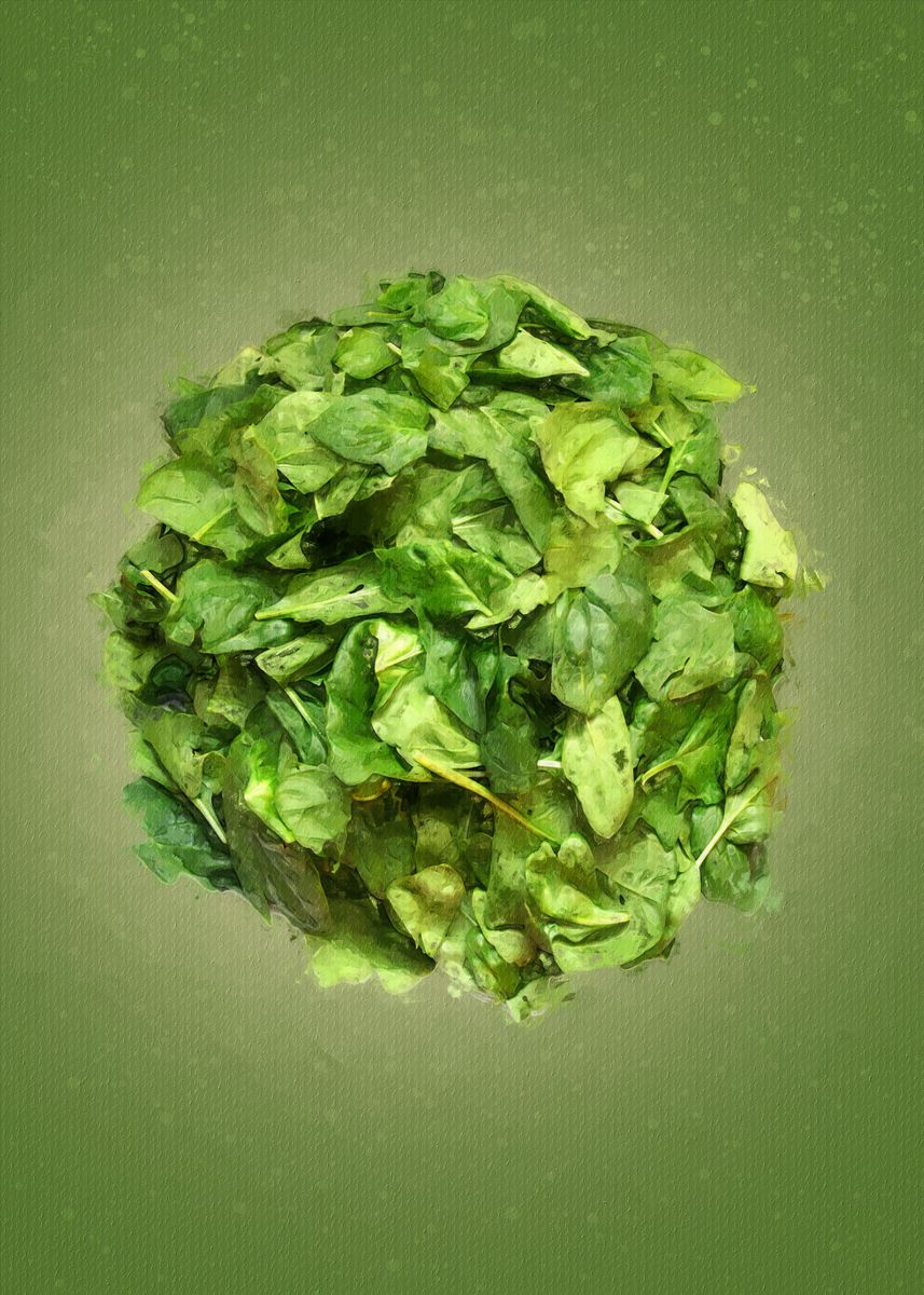 'Spinach' Poster, picture, metal print, paint by Kitty Kit | Displate