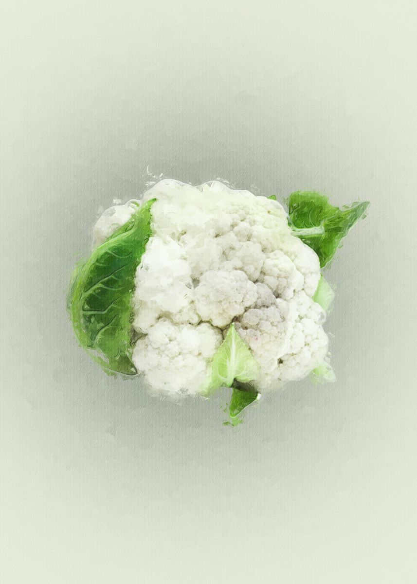 'Cauliflower' Poster, picture, metal print, paint by Kitty Kit | Displate