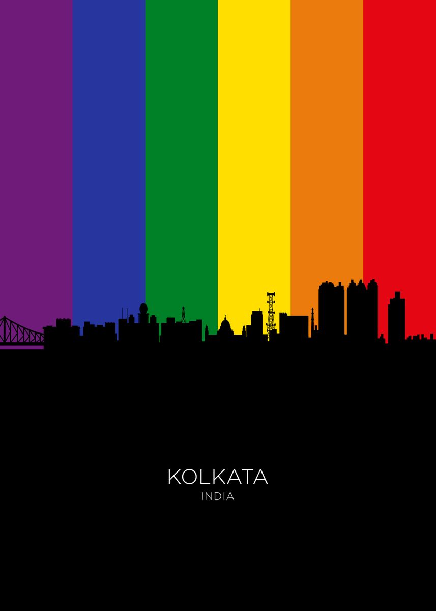 'Kolkata India Skyline' Poster, picture, metal print, paint by Michael ...