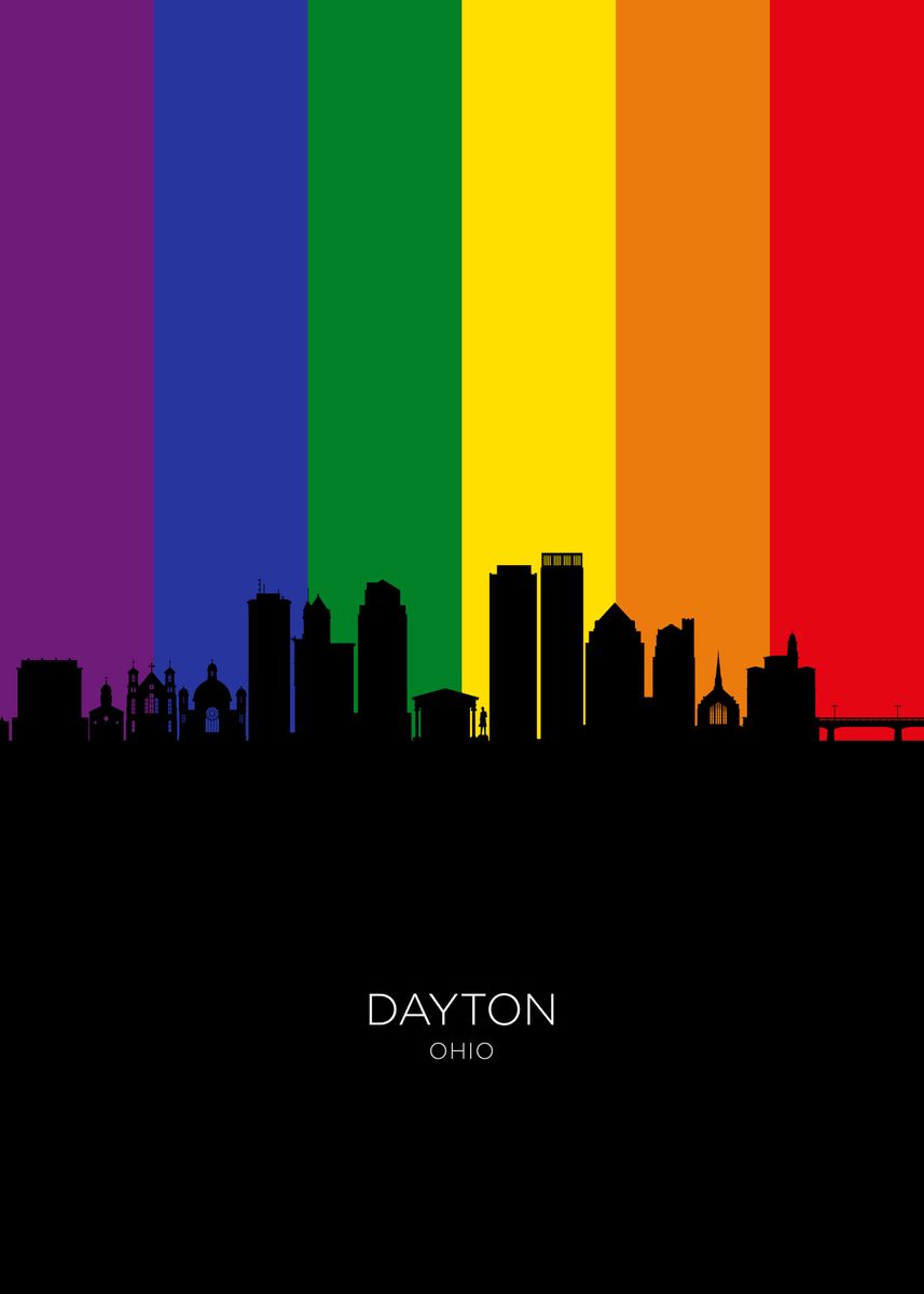 'Dayton Ohio Skyline' Poster, picture, metal print, paint by Michael ...