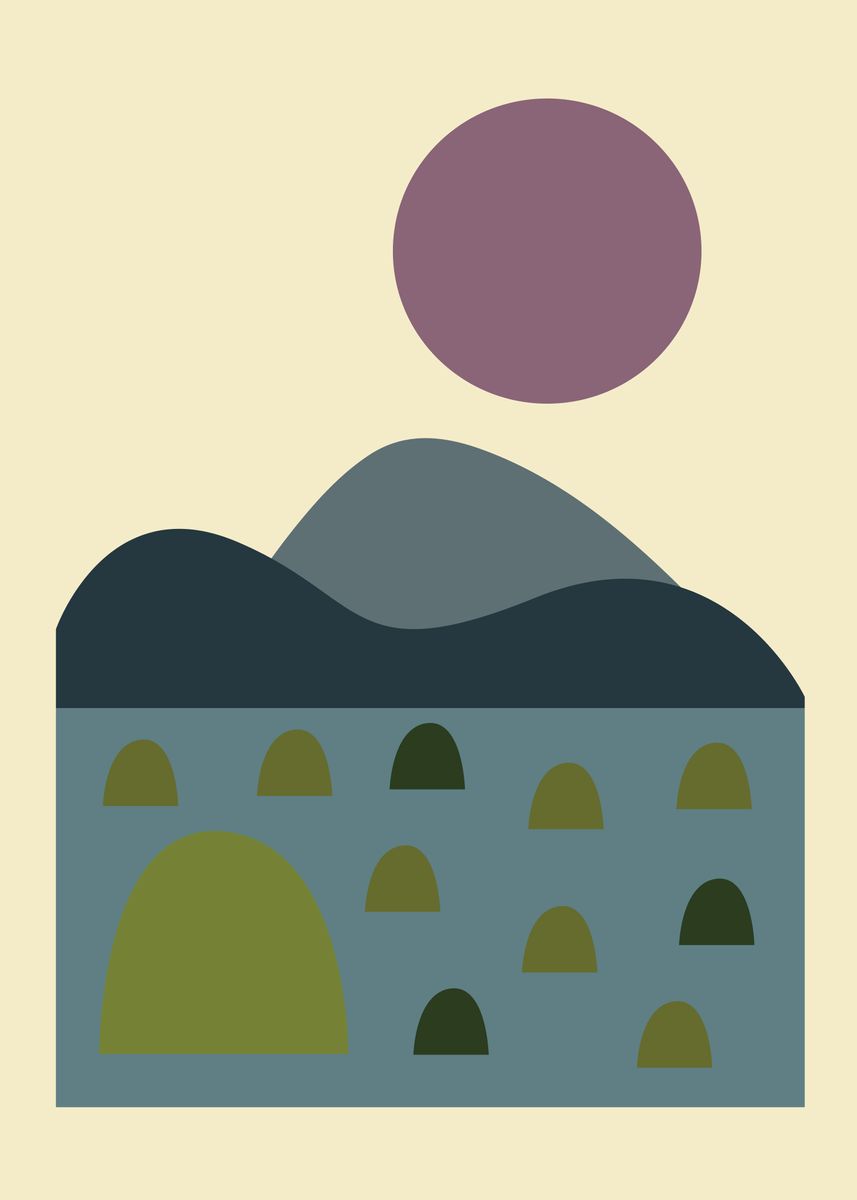 'landscape shape view ' Poster, picture, metal print, paint by Iona ...