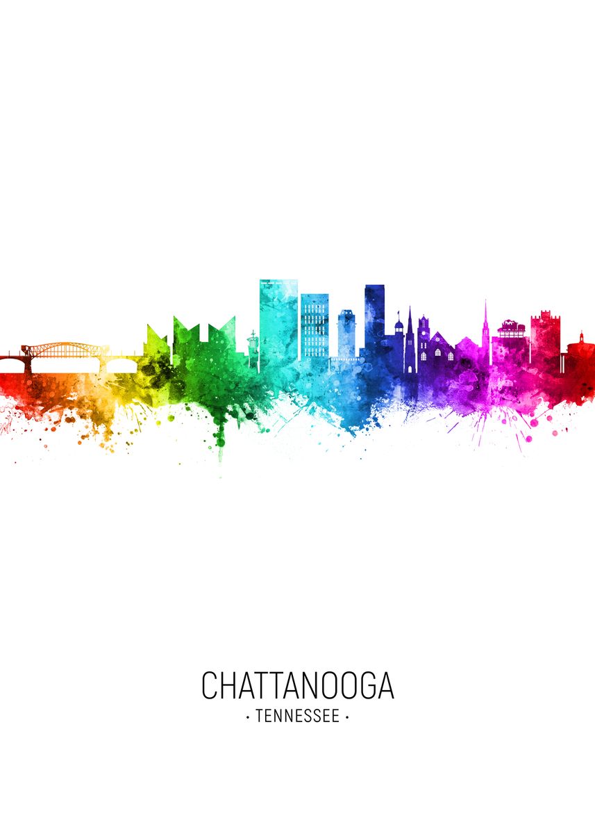'Chattanooga Skyline' Poster by Michael Tompsett | Displate
