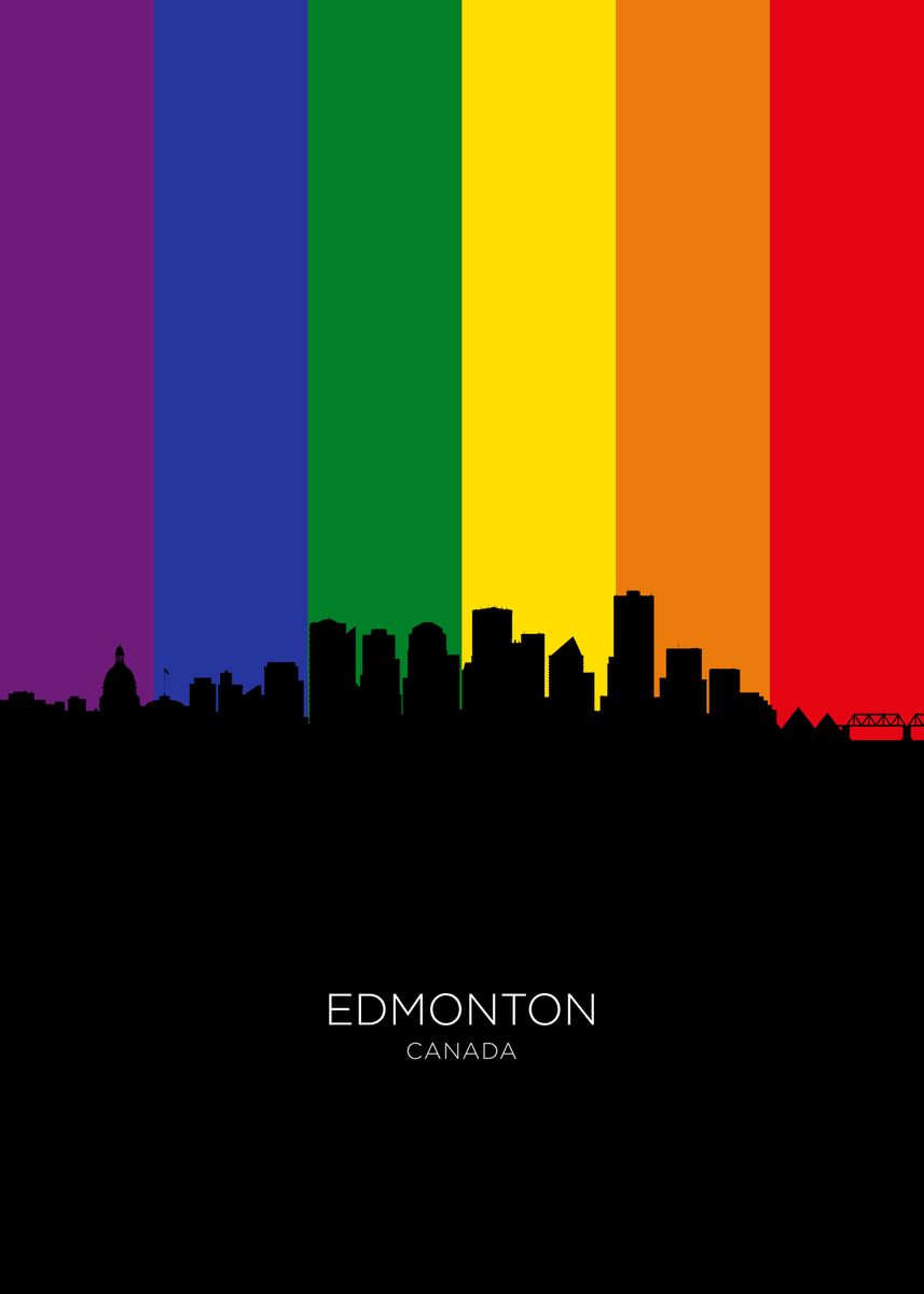 'Edmonton Canada Skyline' Poster, picture, metal print, paint by ...