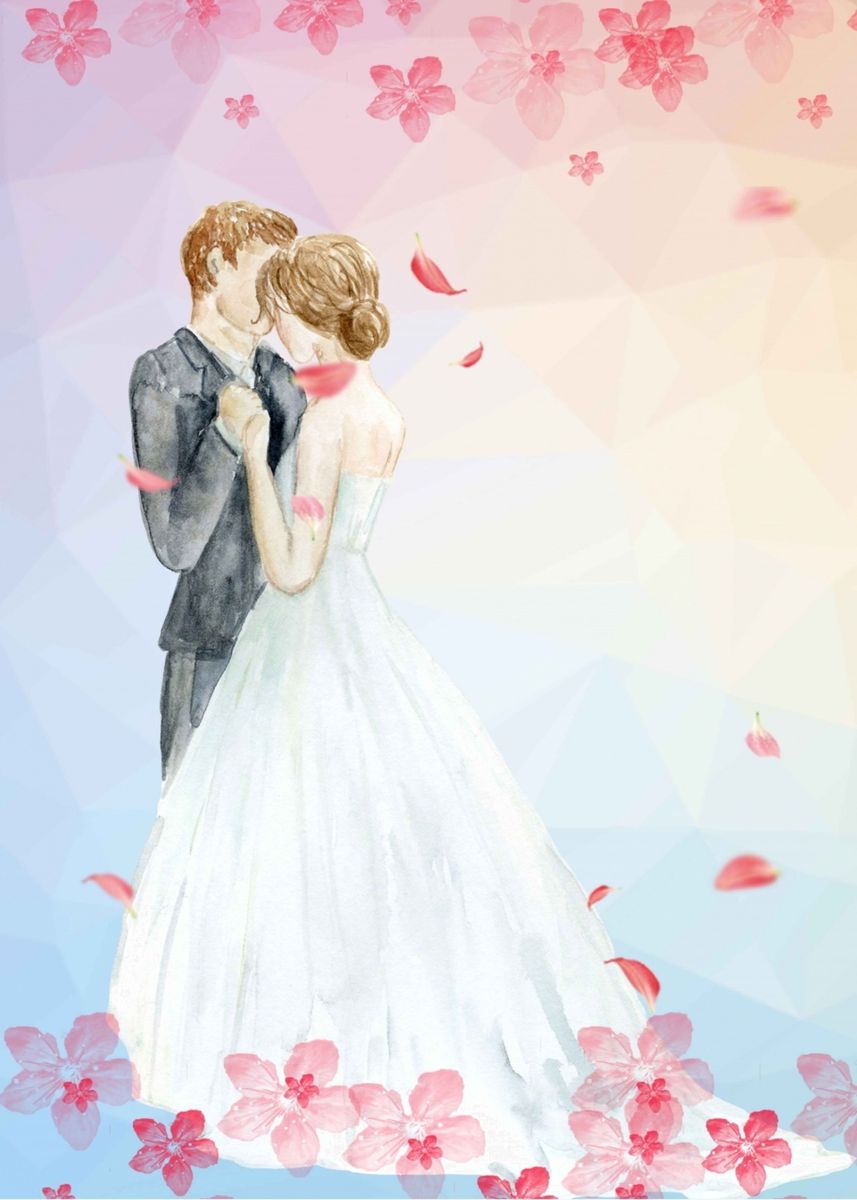 'Romantic Wedding Love' Poster, picture, metal print, paint by Max Ronn ...