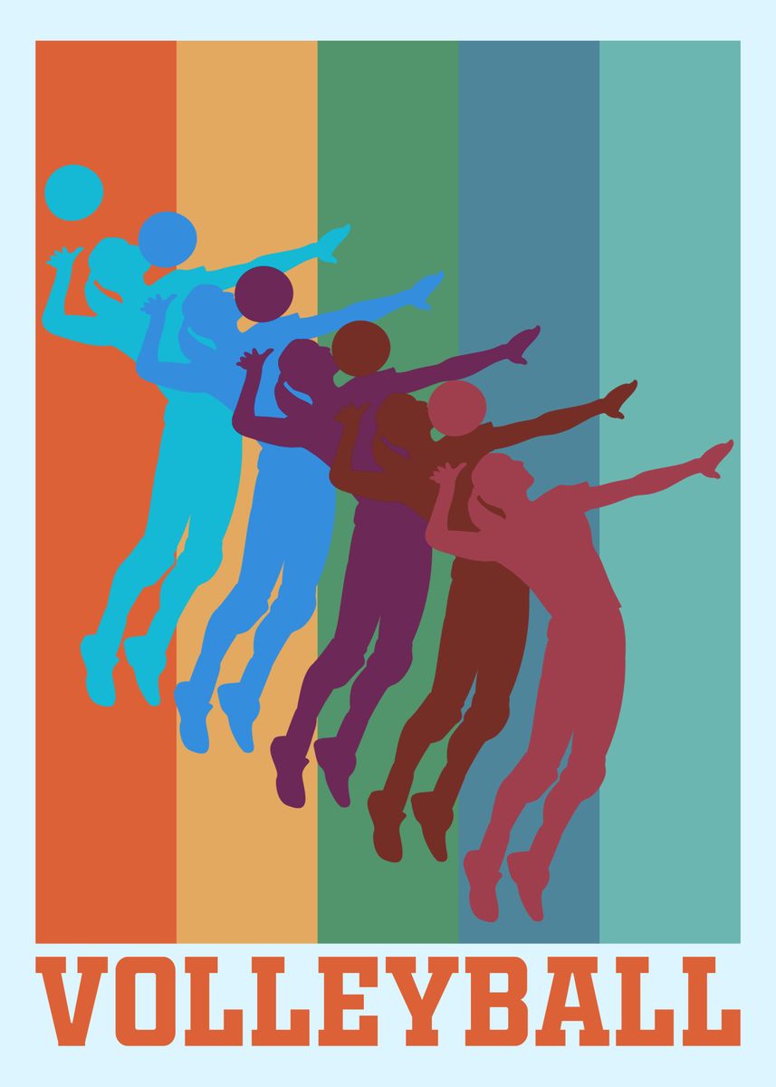 'VOLLEYBALL VINTAGE' Poster, picture, metal print, paint by PosterWorld ...