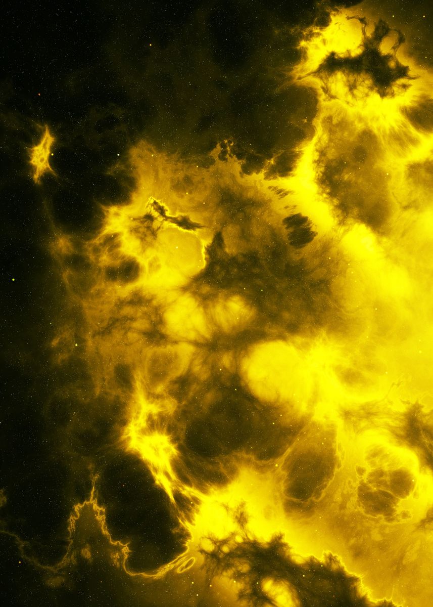 'Yellow Nebula' Poster, picture, metal print, paint by Maik Karger ...