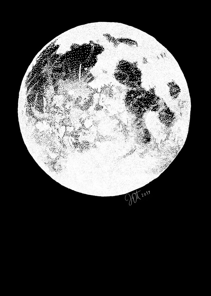 'Full Moon Stipple ' Poster by Janne | Displate